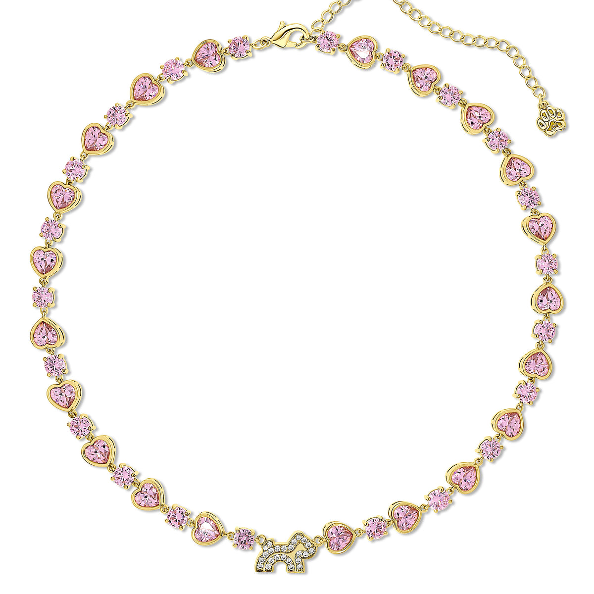 Cloud Haven Heart Crystal Logo Necklace Pink – The Cloud Haven